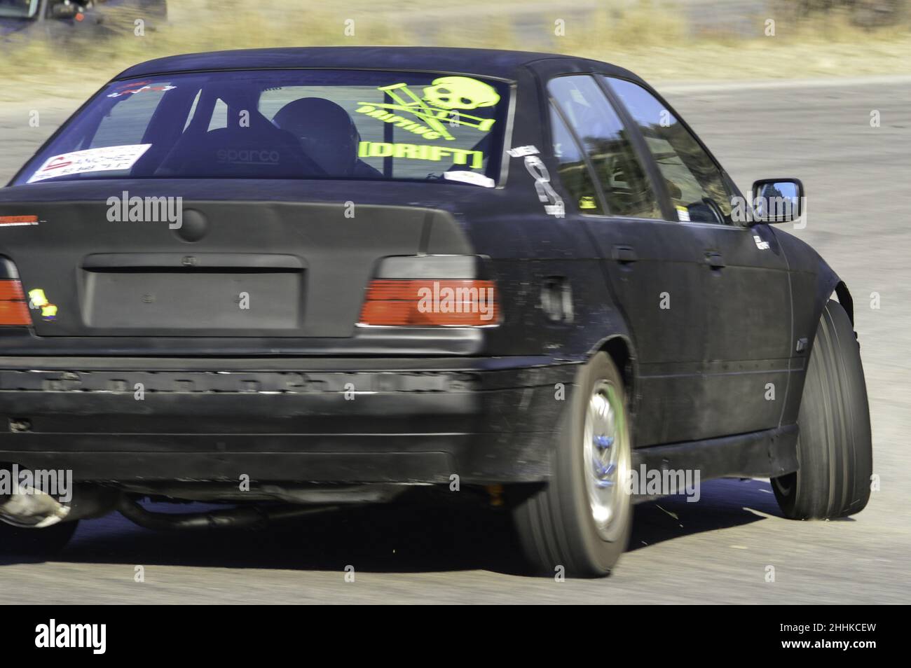 Black Modified and tuned BMW E34 for drifting on the track with motion ...
