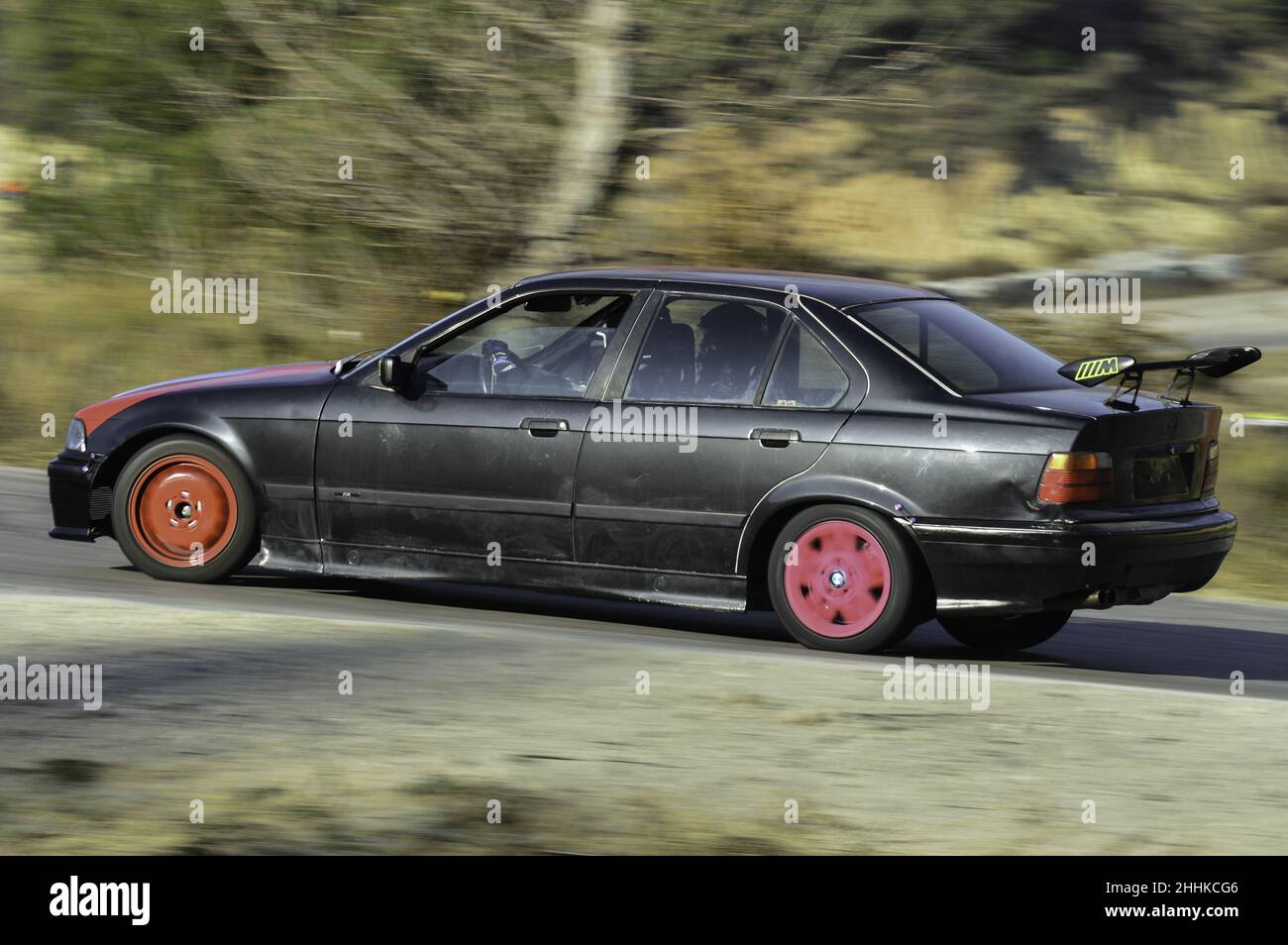 Modified and tuned BMW E34 for drifting on the track Stock Photo - Alamy