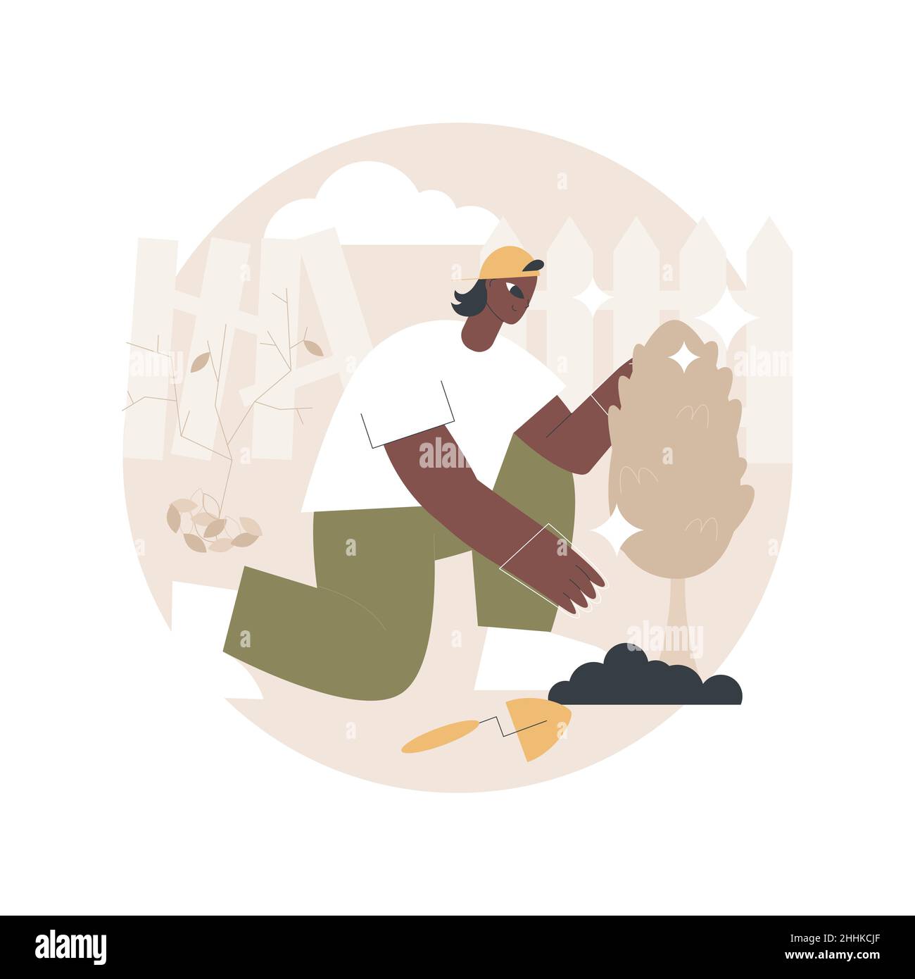 Garden renovation abstract concept vector illustration. Landscaping ...