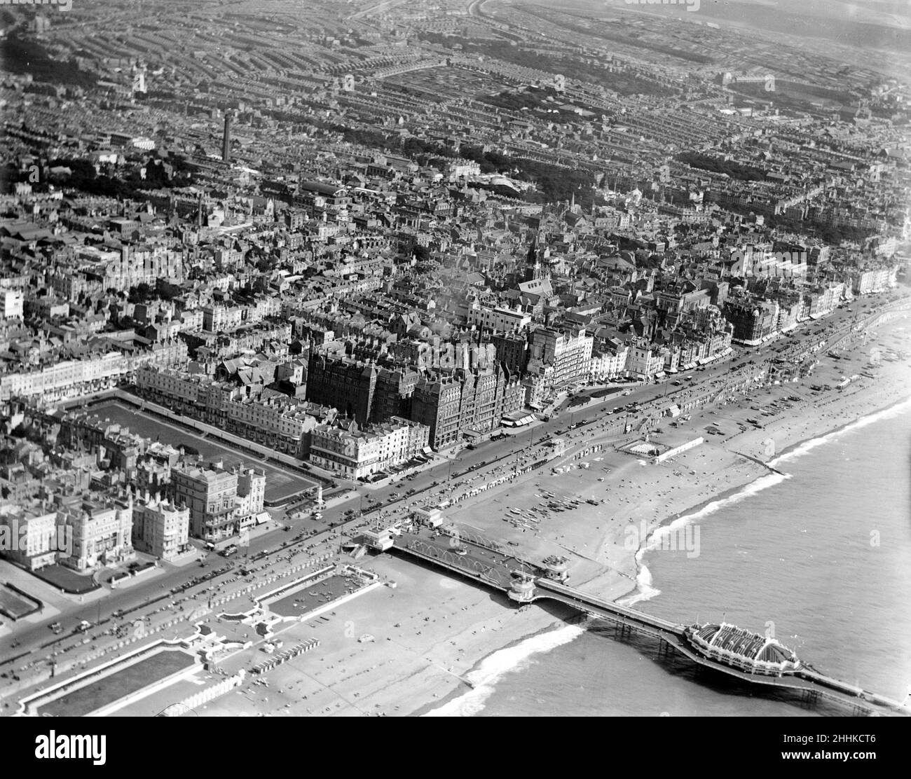 Aerial view of the sea front at Brighton September 1926 Stock Photo - Alamy
