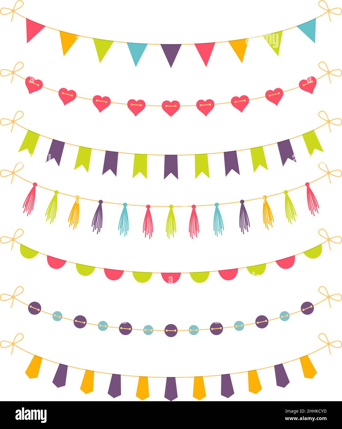 Set of colorful garlands, vector illustration Stock Vector Image & Art ...
