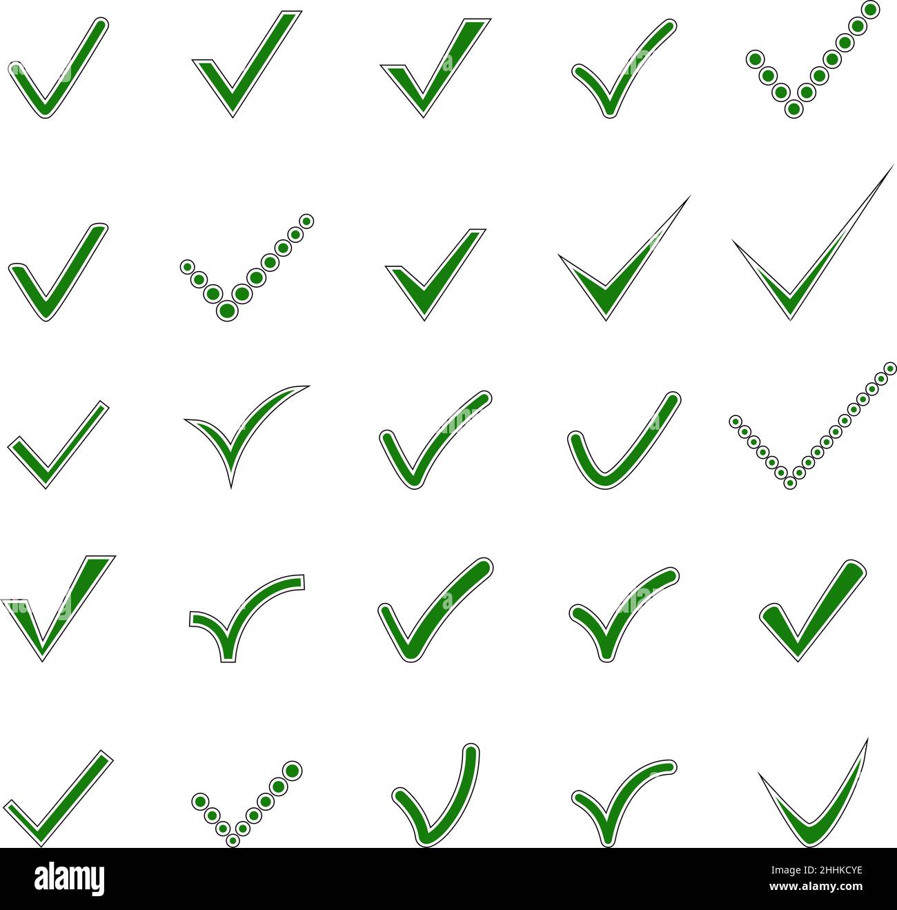 Set of check mark icons, vector illustration Stock Vector Image & Art ...