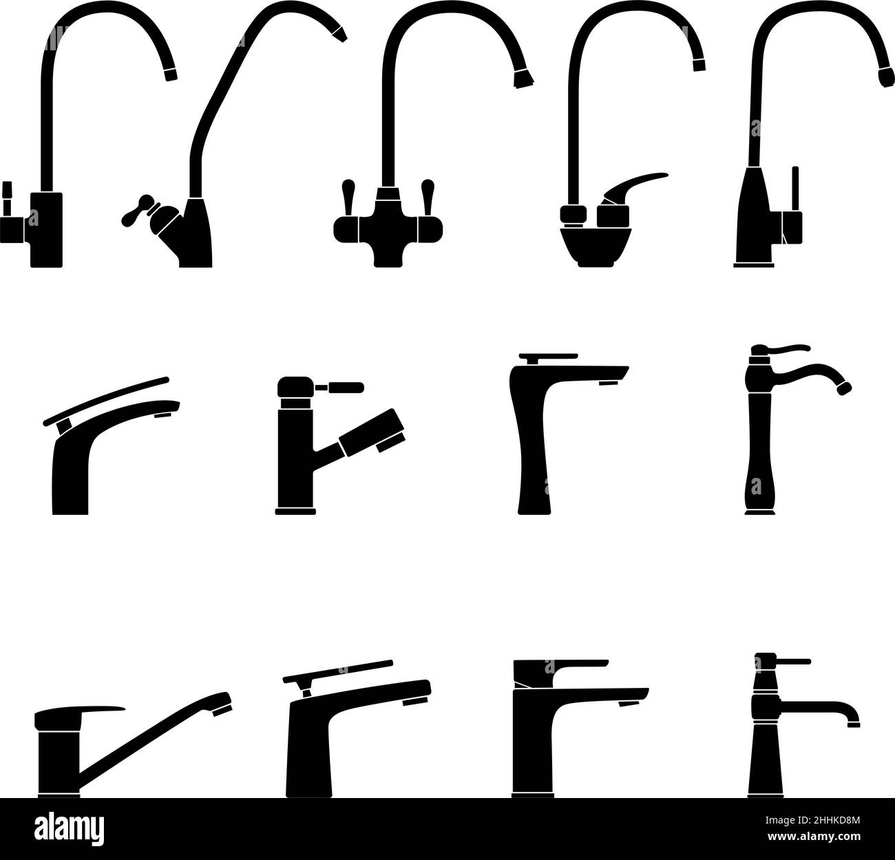 Set of water tap icons, vector illustration Stock Vector Image & Art ...