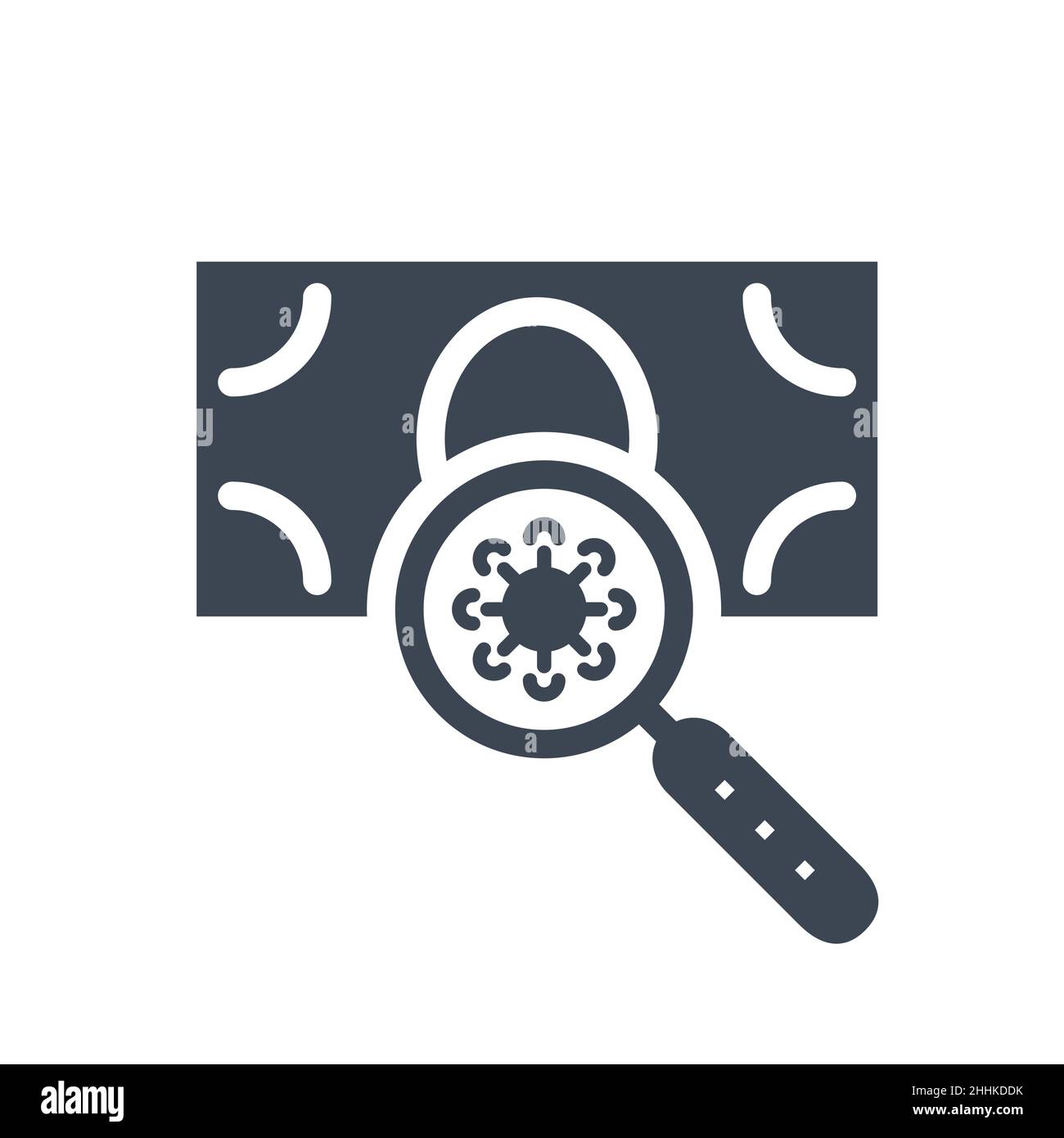 Virus on surface of banknote vector glyph icon Stock Vector Image & Art ...