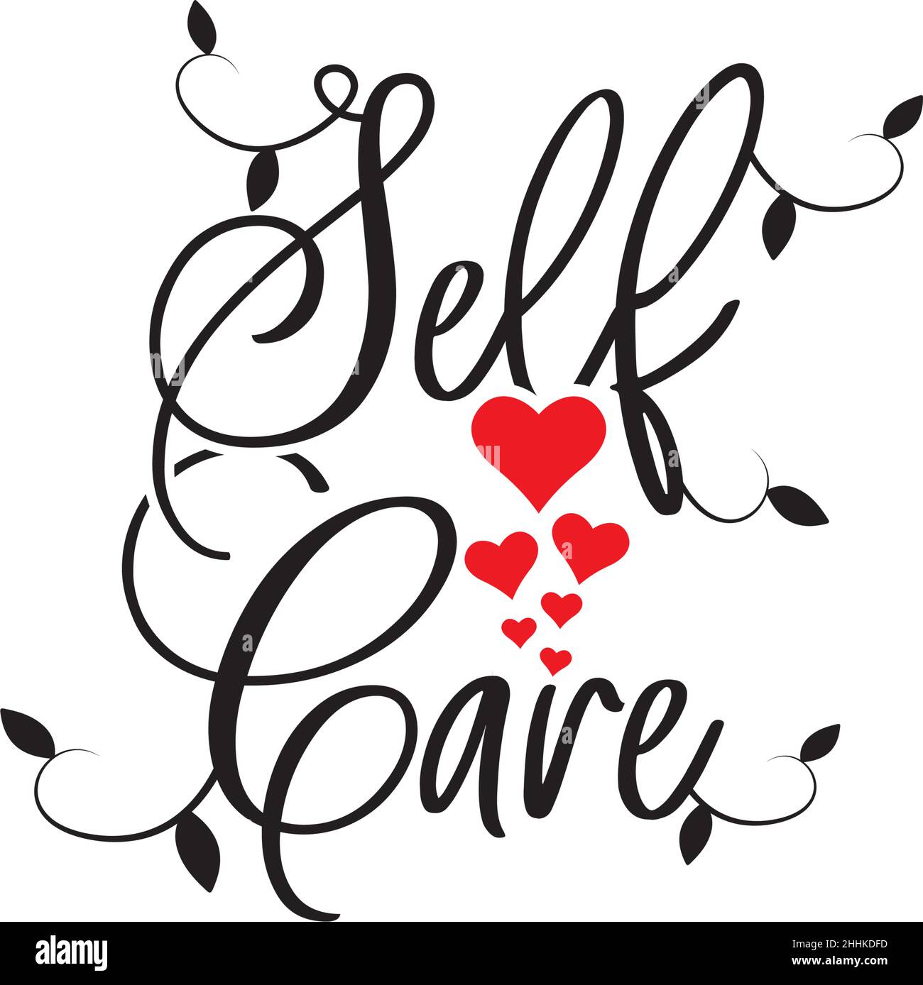 Self care, vector. Wording design isolated on white background ...