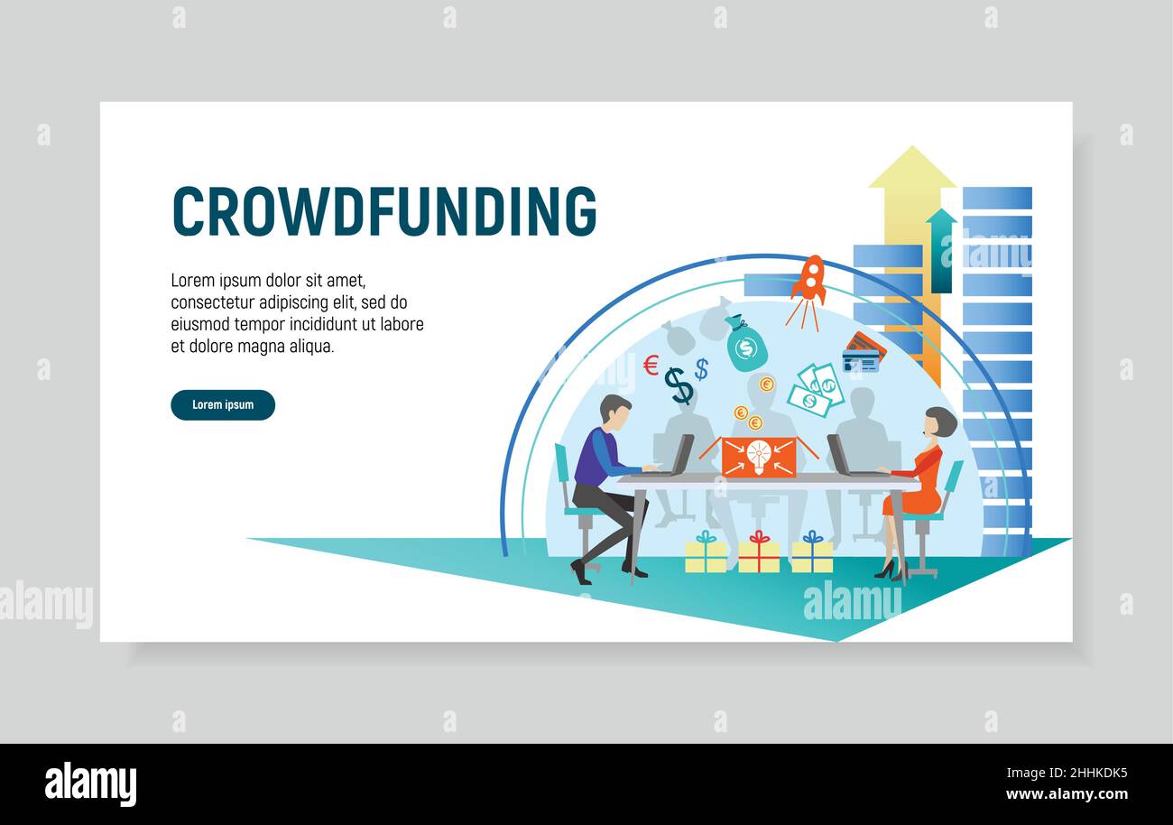 Crowdfunding vector website template hi-res stock photography and ...