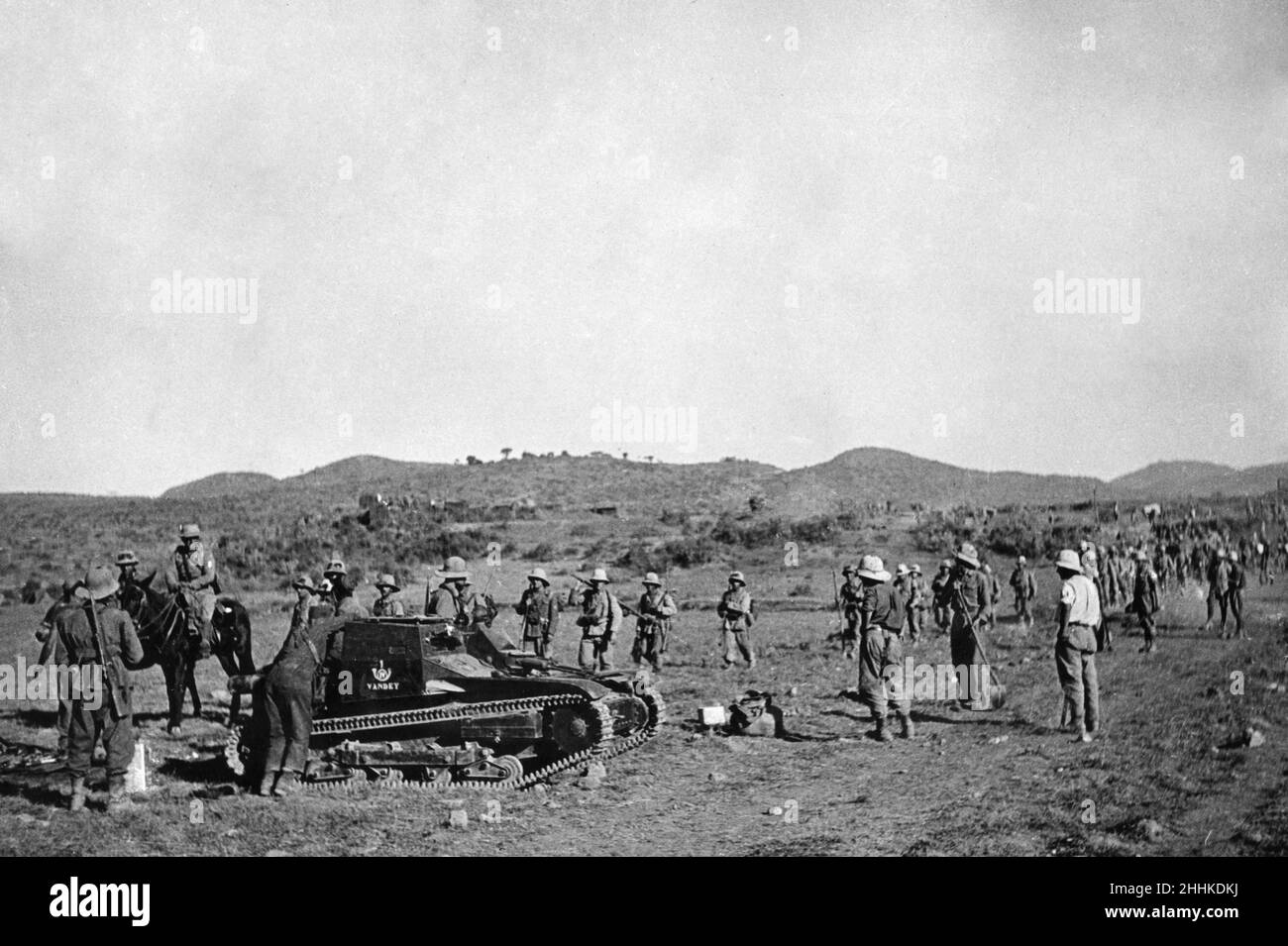 Abyssinian War October 1935Italian troops advancing on the Adowa front ...