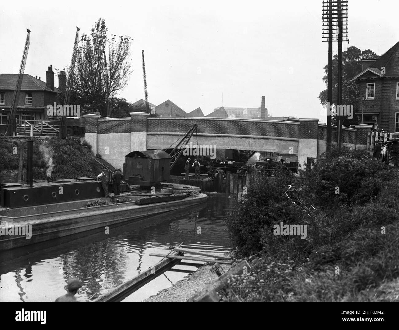 New canal bridge at West Drayton. Circa 1936 Stock Photo - Alamy