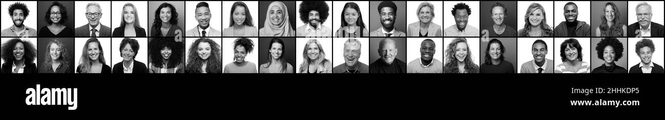 Group of people in a collage Stock Photo - Alamy