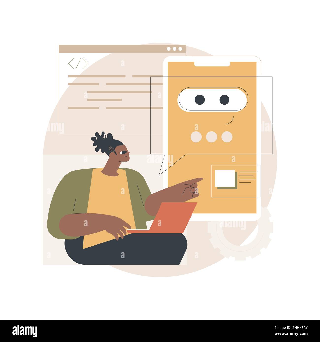 Chatbot app development abstract concept vector illustration. Chatbot ...