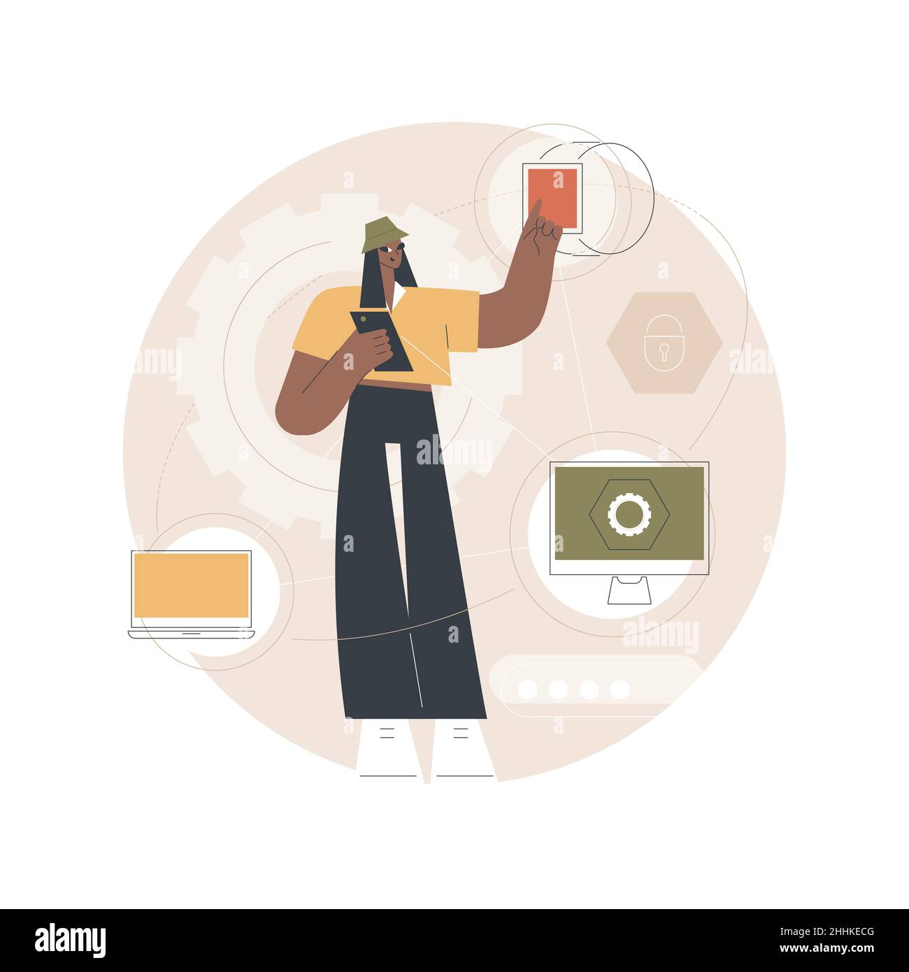 Cross-device tracking abstract concept vector illustration. Multi ...