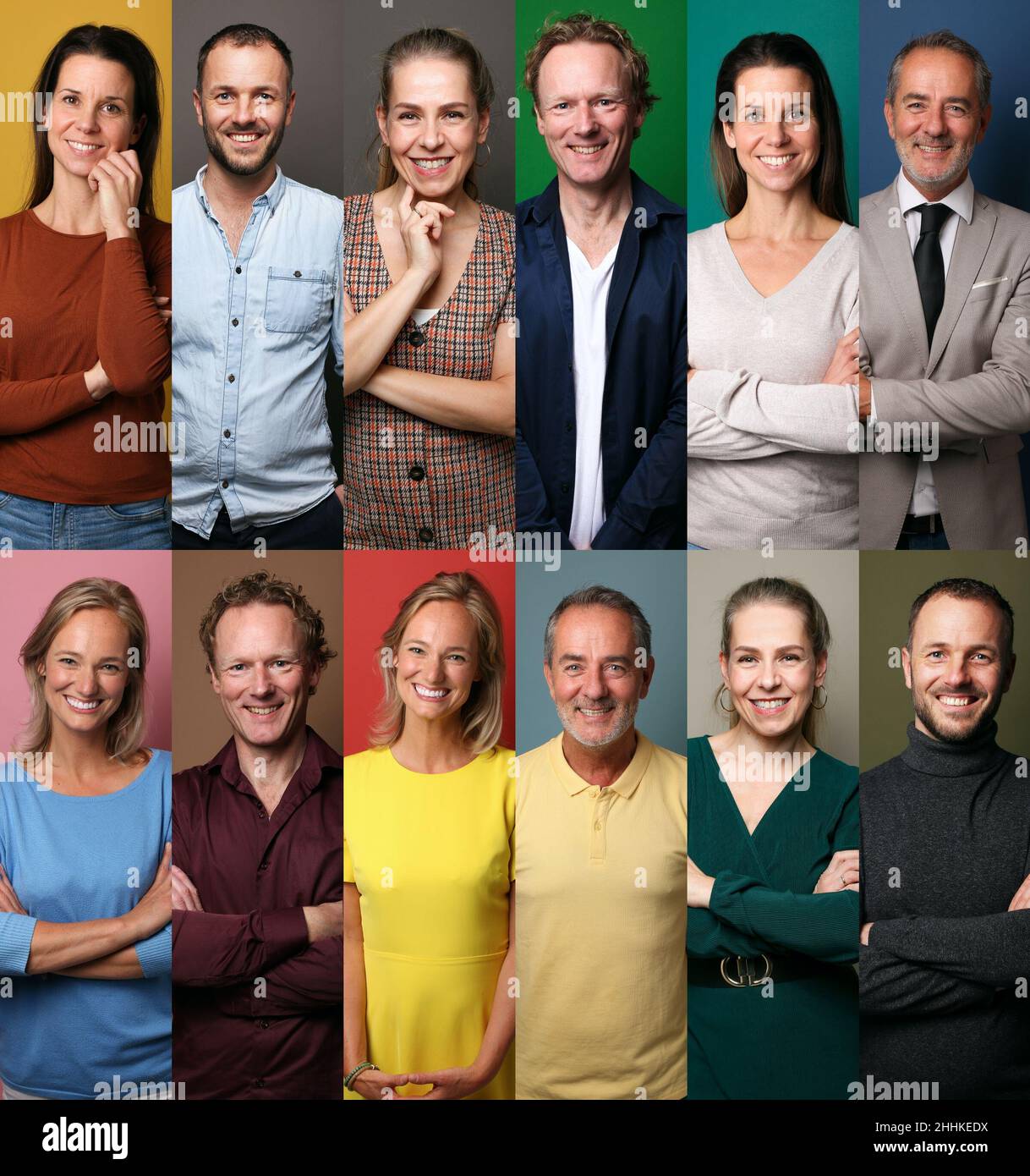Beautiful happy people in front of a background Stock Photo - Alamy