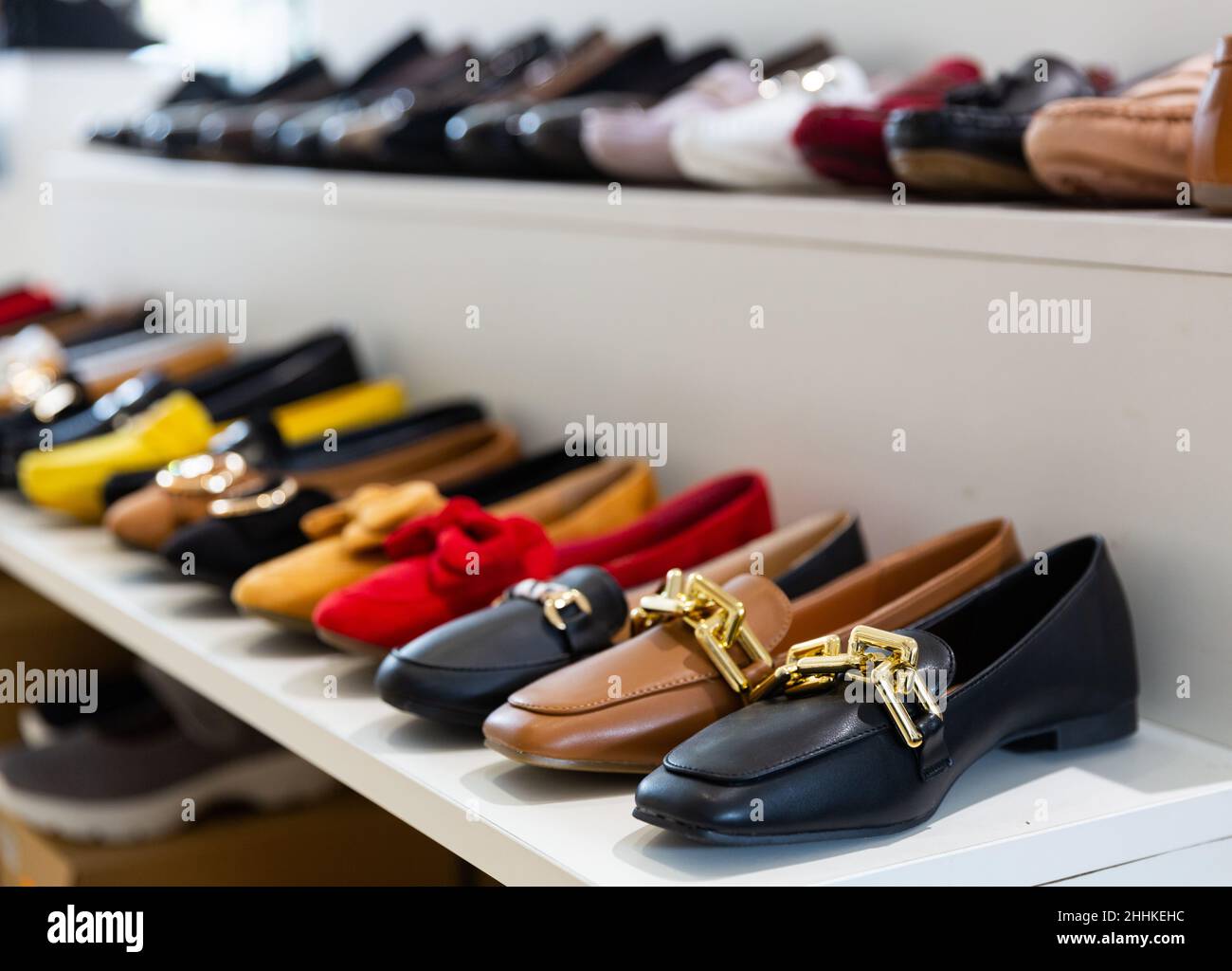 Shoes for women in shoe store Stock Photo - Alamy