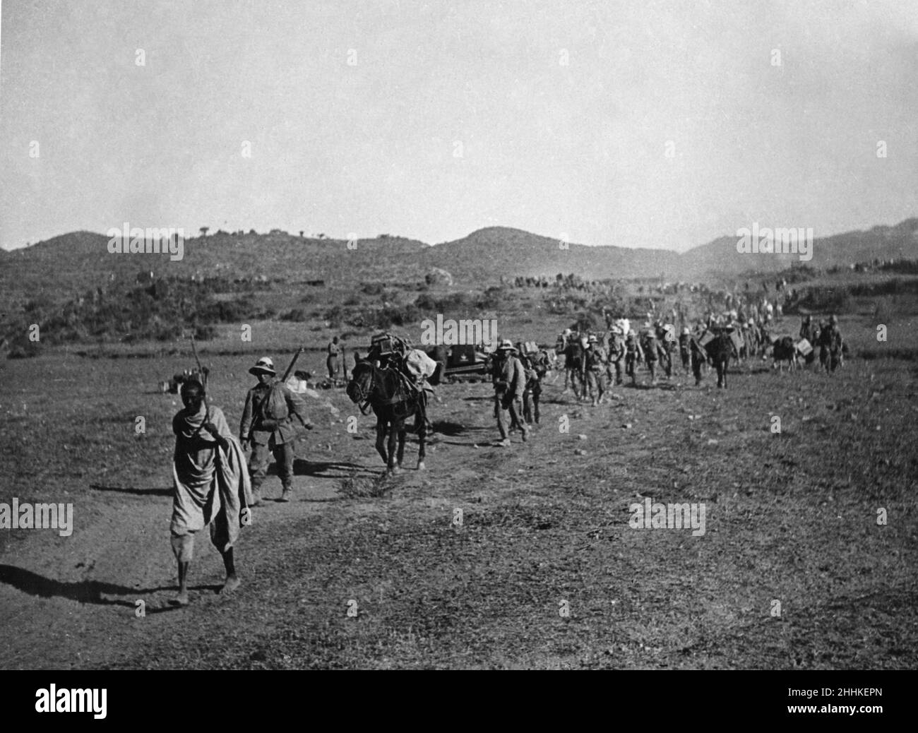 Abyssinian War October 1935Italian troops advancing on the Adowa front ...