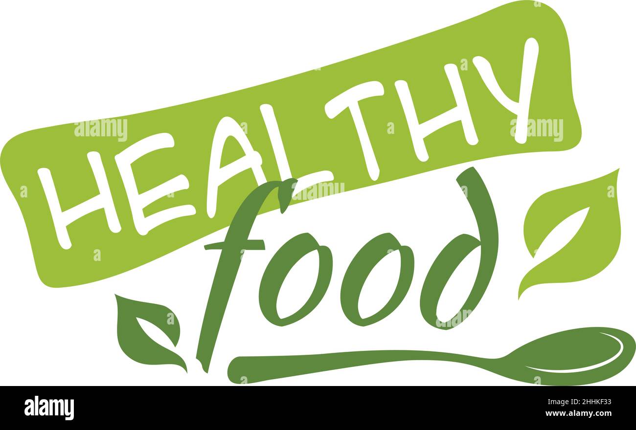 Healthy food sticker, vector illustration for graphic and web design ...
