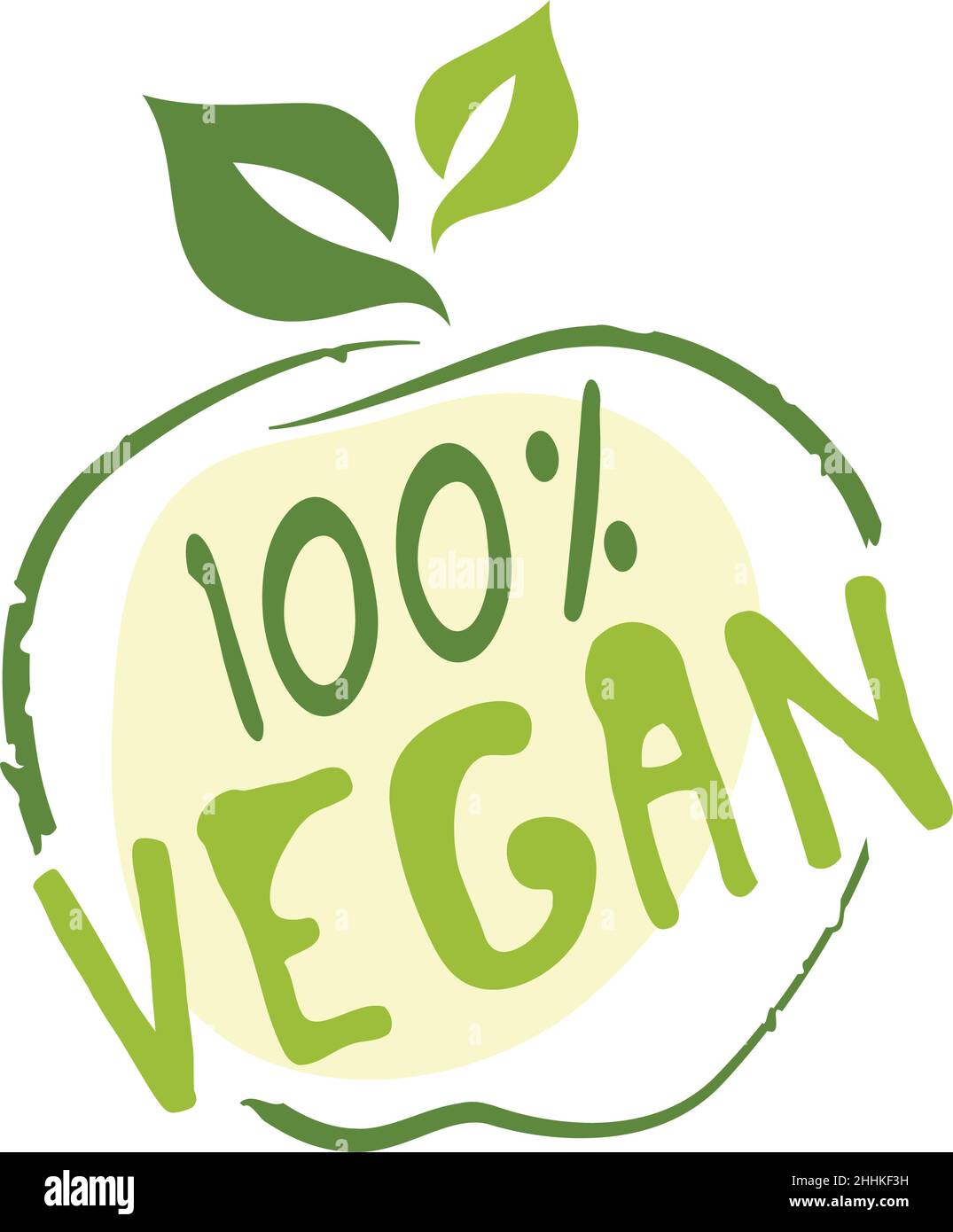 Vegan 100% sticker, vector illustration for graphic and web design ...