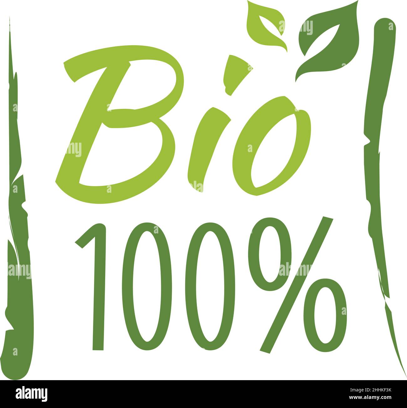 Bio 100% sticker, vector illustration for graphic and web design Stock ...