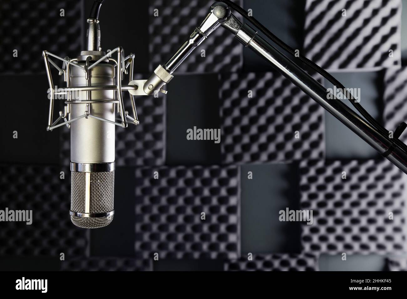 Microphone in recording studio Stock Photo - Alamy