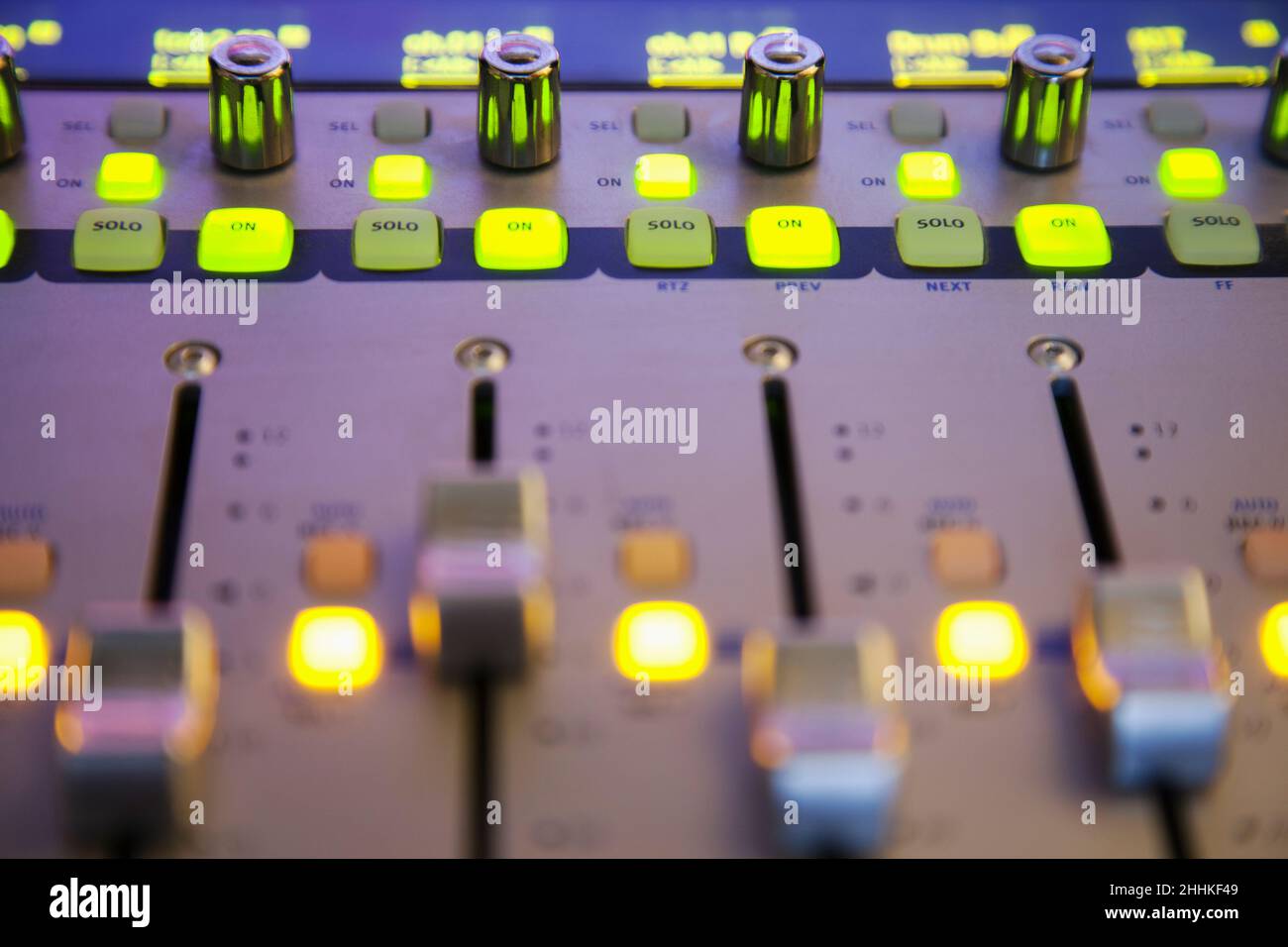 Mixing console in recording studio Stock Photo - Alamy