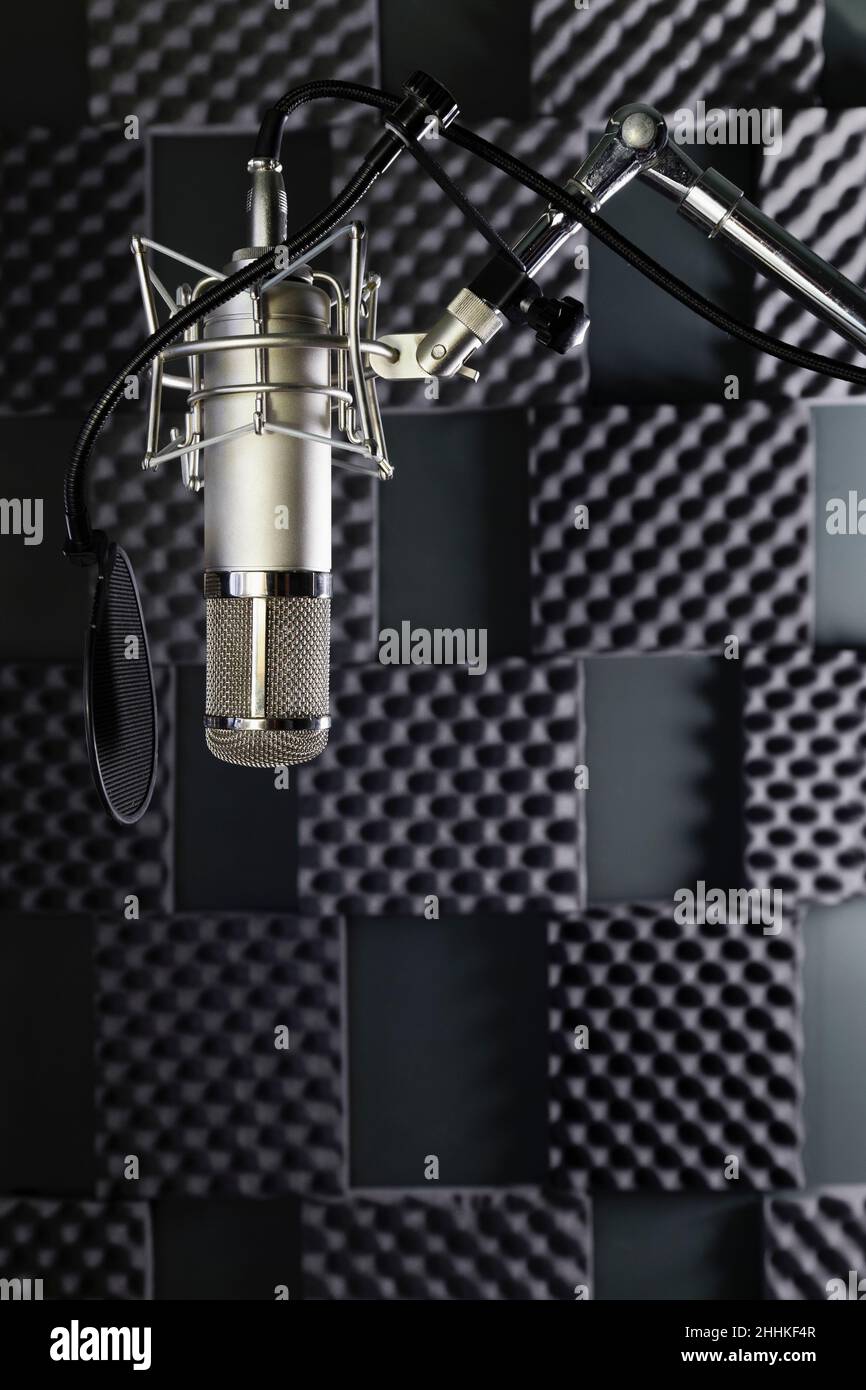 Microphone in recording studio Stock Photo - Alamy