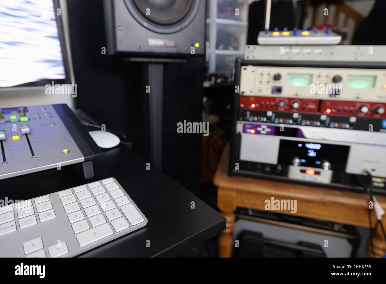 Equipment in recording studio Stock Photo - Alamy