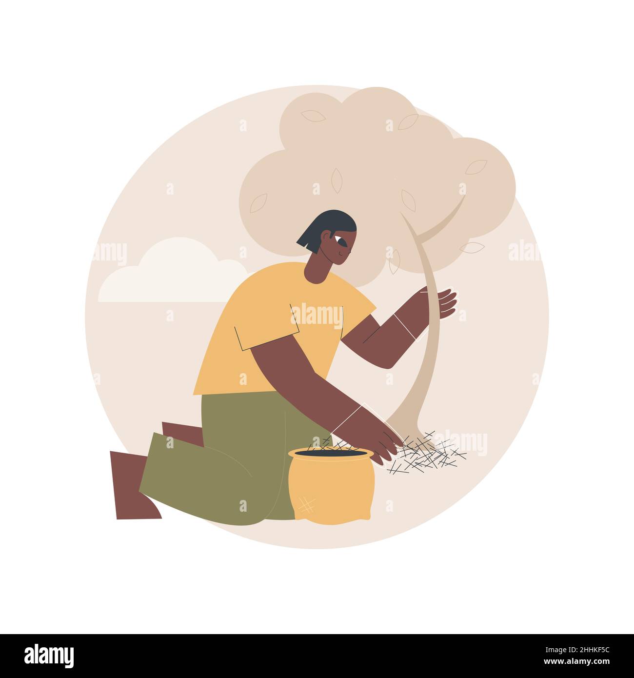 Mulching plants abstract concept vector illustration. Soil covering ...