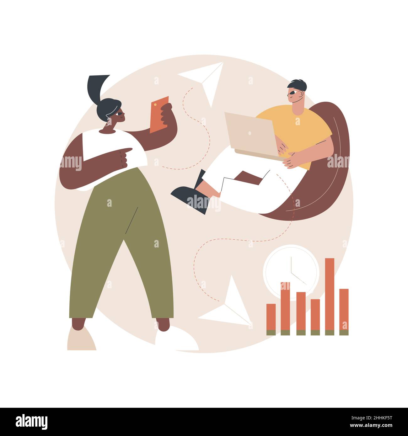 Screen addiction abstract concept vector illustration. Digital overload ...