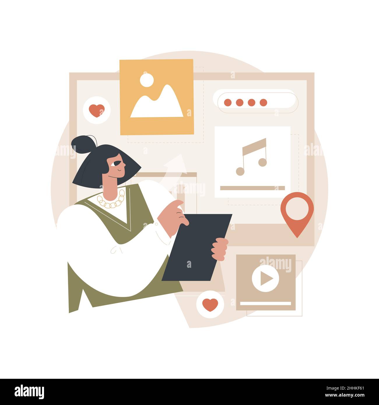 Content aggregator abstract concept vector illustration. Aggregator ...