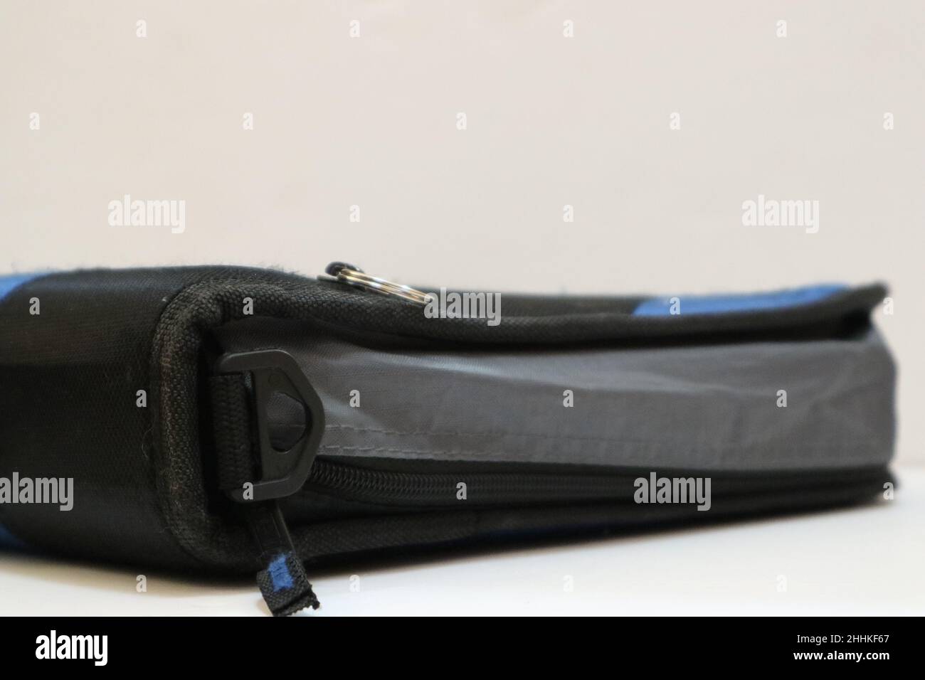 Blue trapper keeper type binder against white background Stock Photo ...