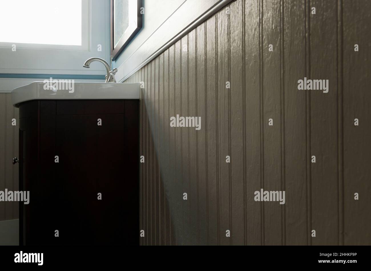 Bathroom sink and wall panels Stock Photo - Alamy