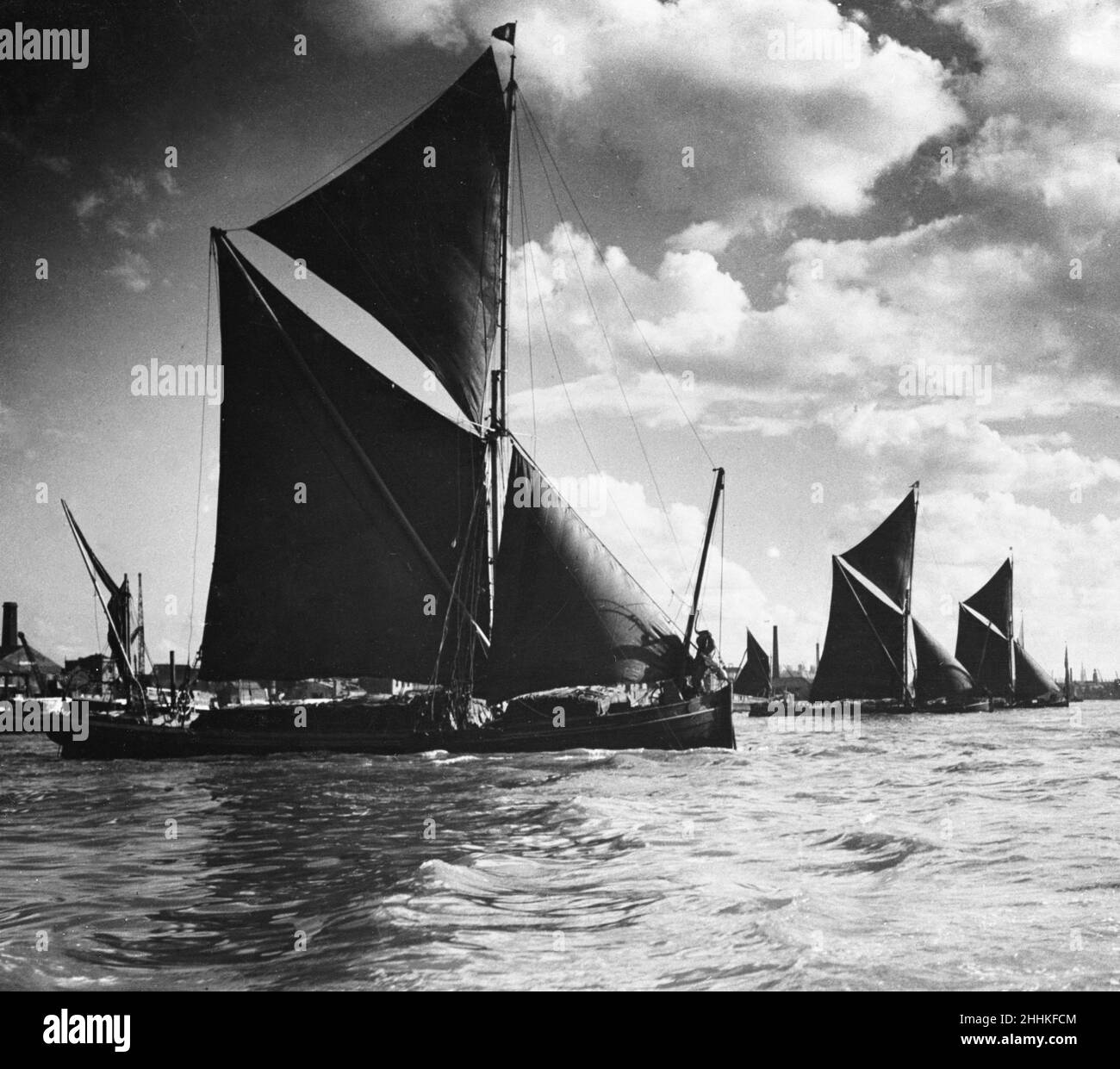 Thames Sailing barge seen here near Wapping on the Thames. August 1930 ...