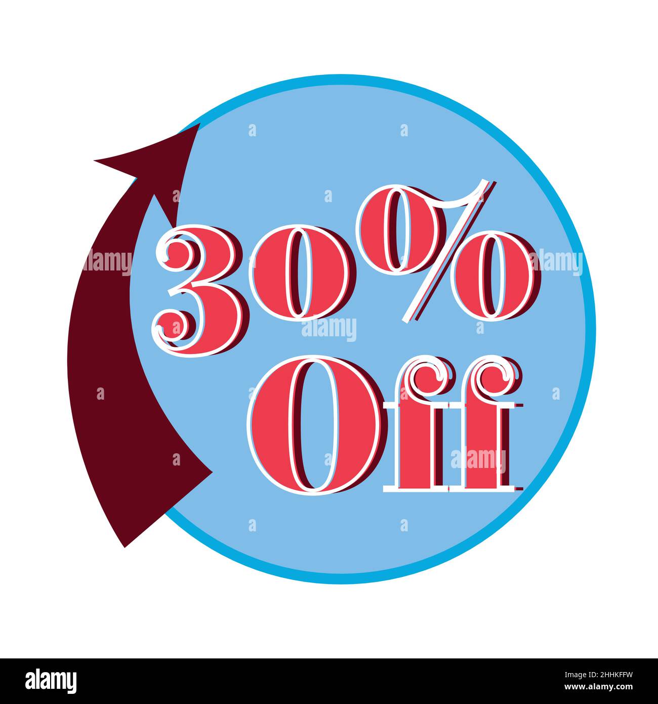 30% off label, flat vector illustration for graphic and web design ...