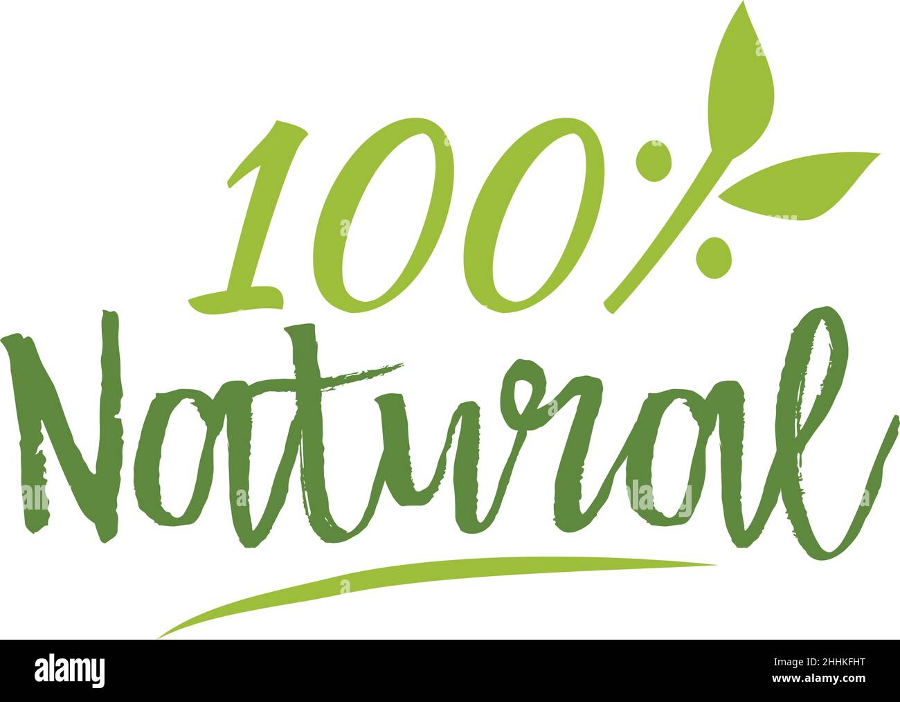 Natural 100% sticker, vector illustration for graphic and web design ...