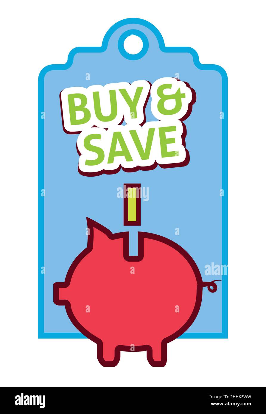 Buy and save label, flat vector illustration for graphic and web design ...