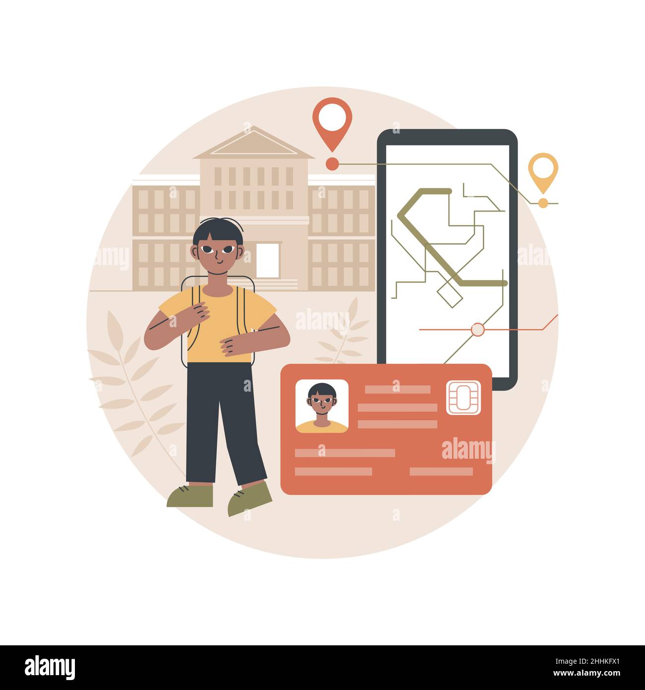 Smartcards for schools abstract concept vector illustration. Student ...