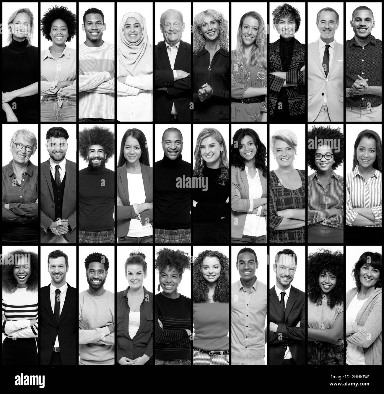 Group of people in a collage Stock Photo - Alamy