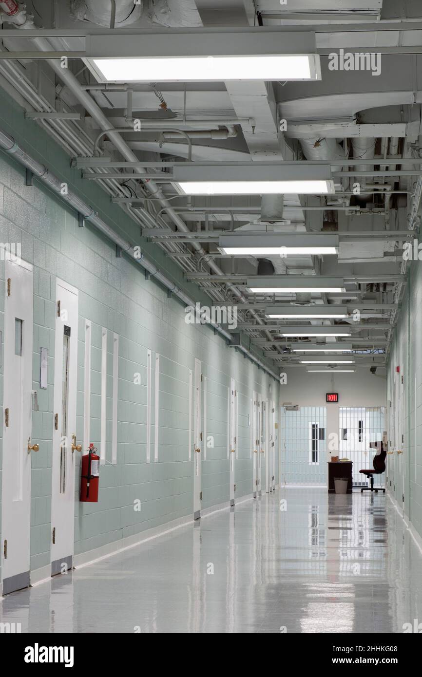 Corridor in prison Stock Photo - Alamy