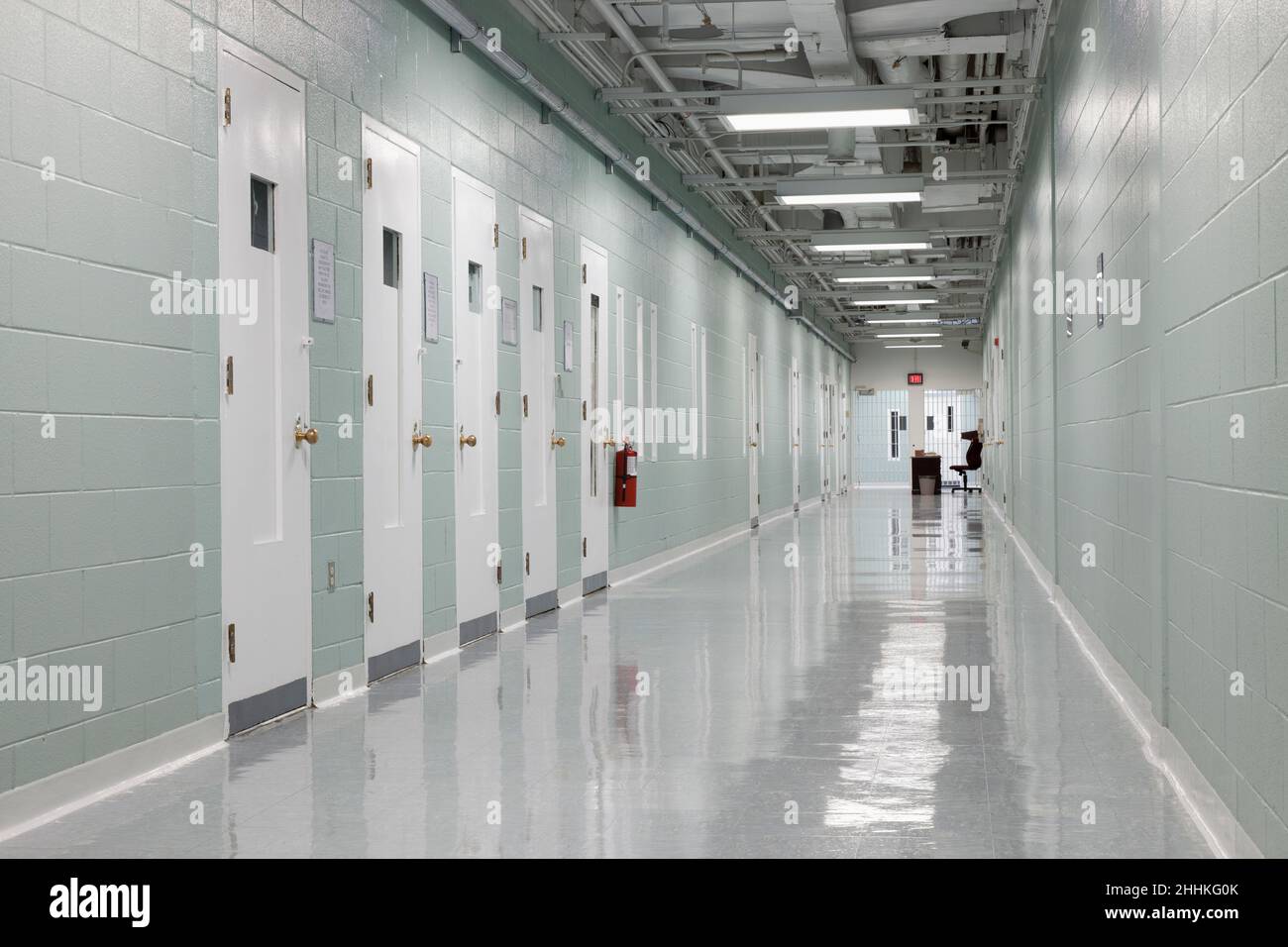 Corridor in prison Stock Photo - Alamy