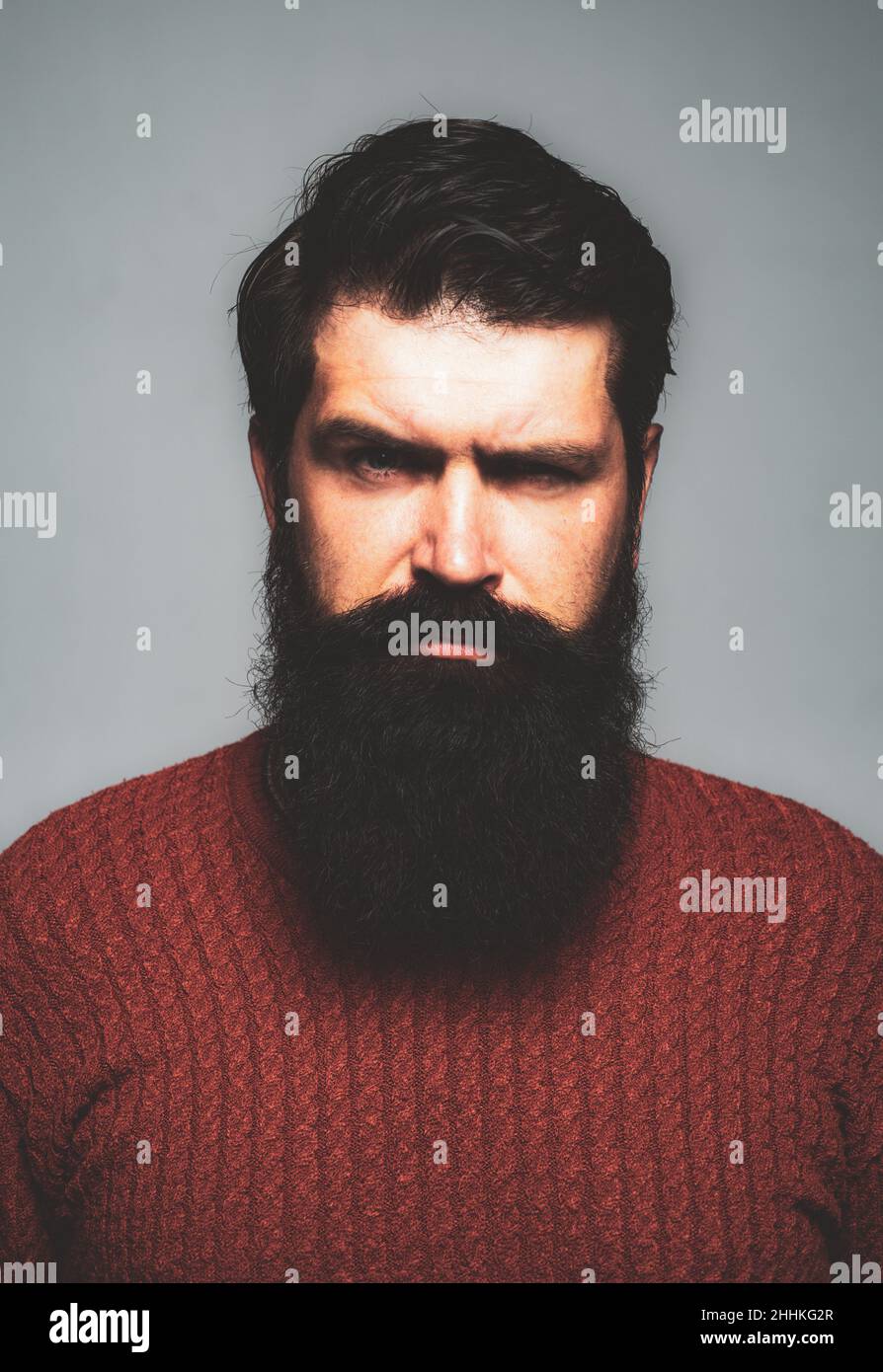 Confident serious man looks seriously, isolated. Hipster guy models in ...