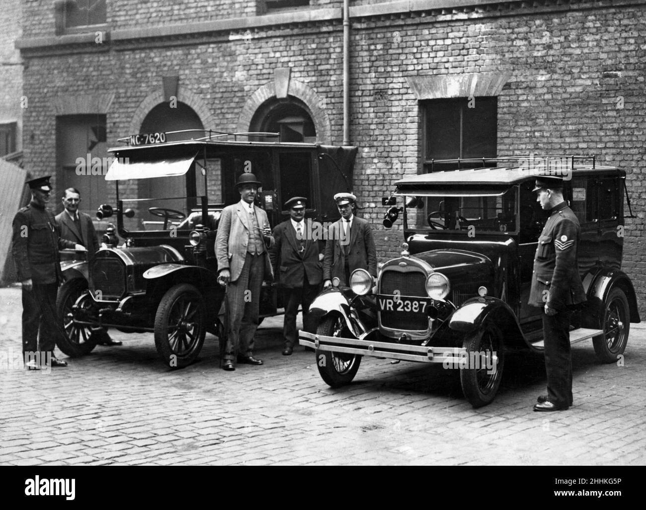On the right, the new type of Ford Taxi which was passed this morning ...