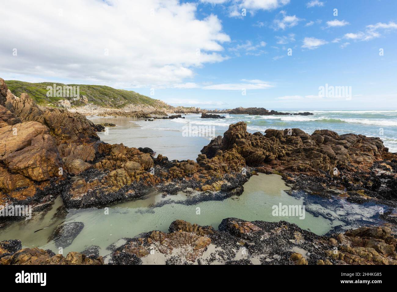 South Africa, Hermanus, Eroded rocks on sea coast Stock Photo - Alamy