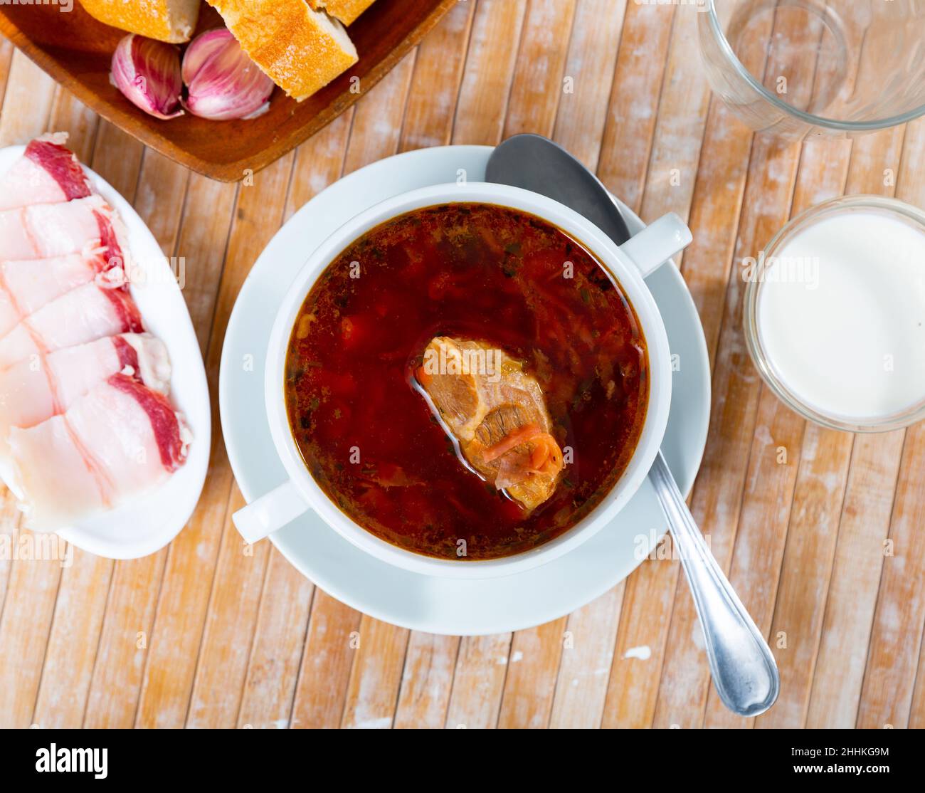 Traditional dish of Slavic cuisine Borsch Stock Photo - Alamy