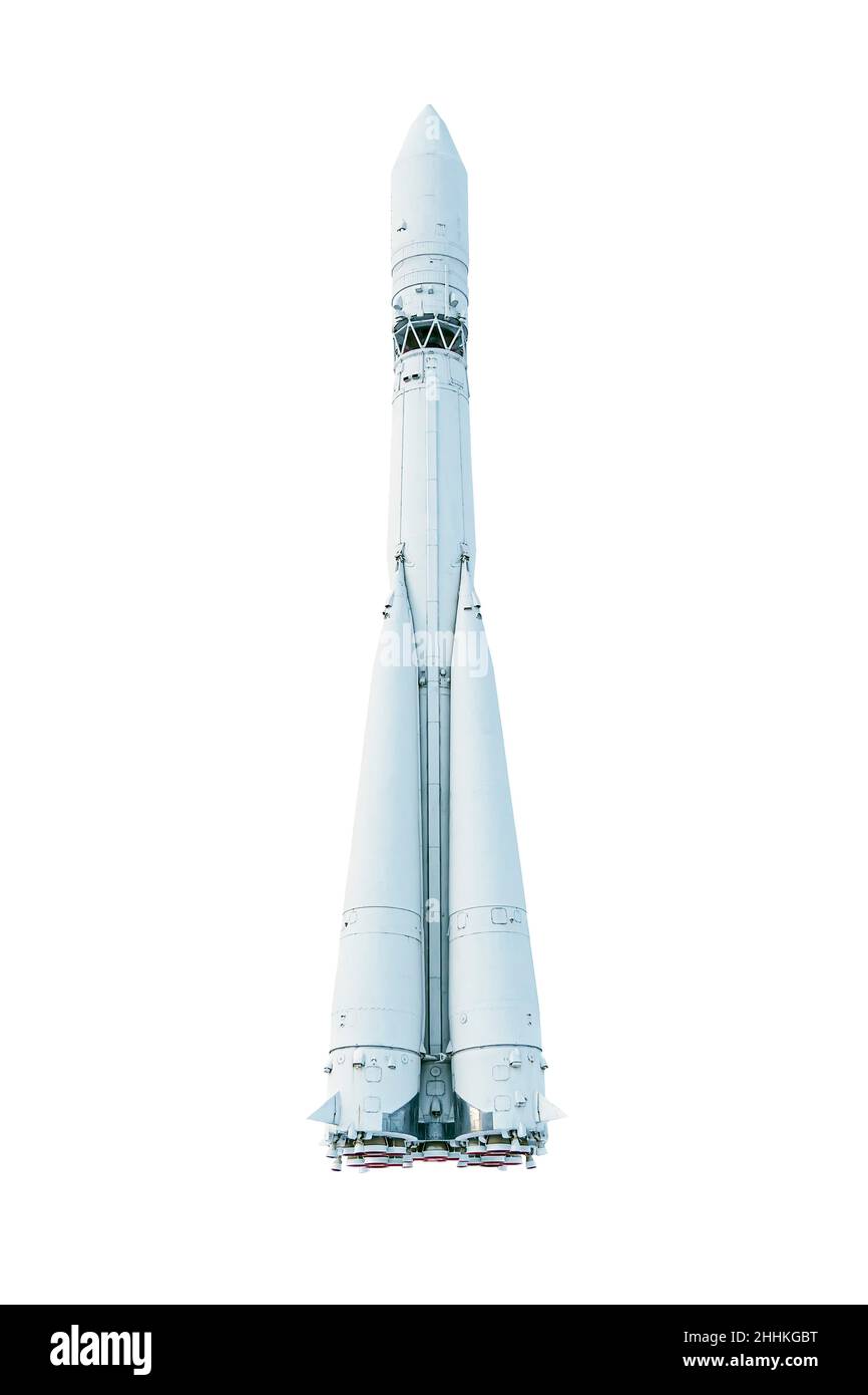 A white space rocket is isolated on a white background Stock Photo - Alamy