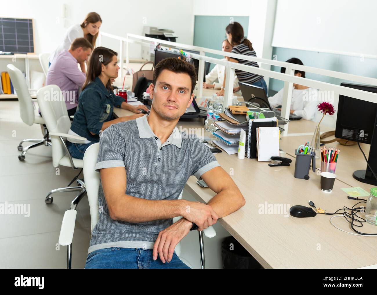 Bank manager sitting in office hi-res stock photography and images - Alamy