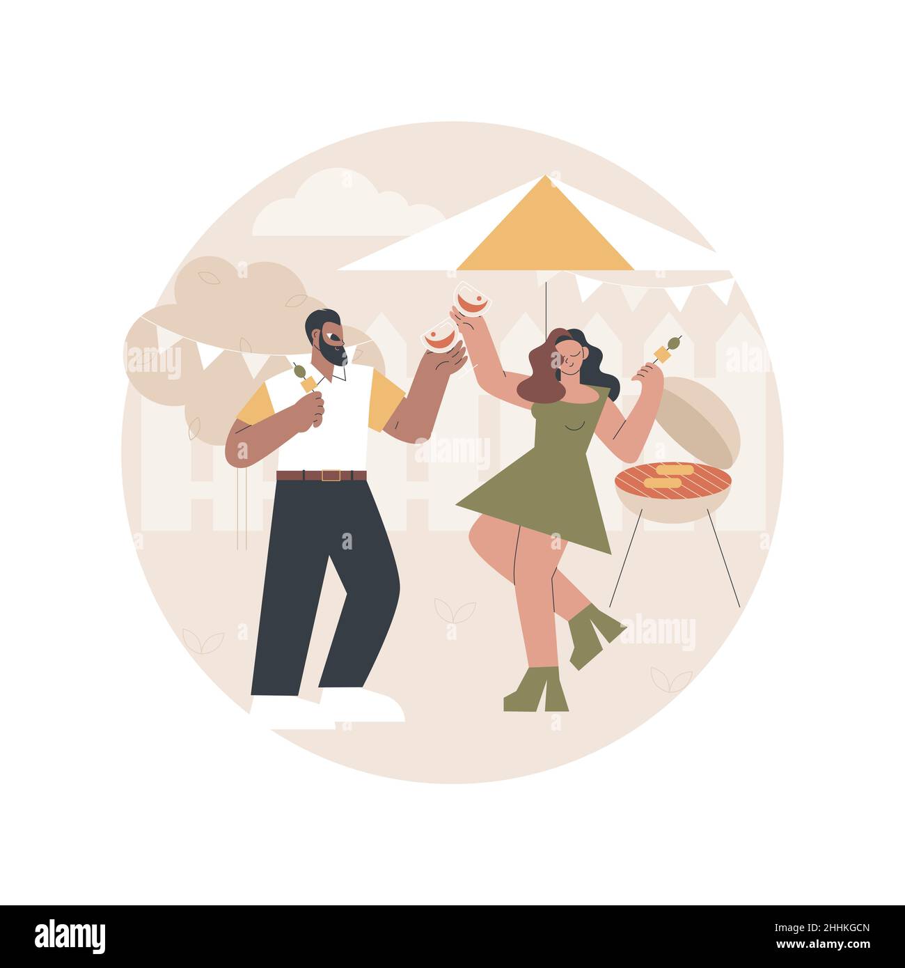 Garden party decoration abstract concept vector illustration. Outdoor ...