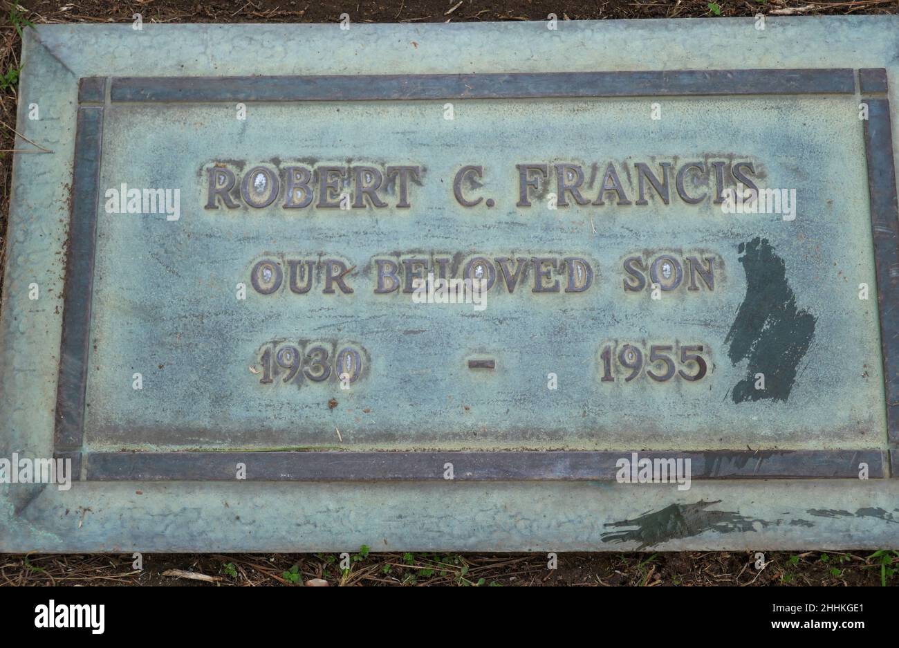 Los Angeles, California, USA 19th January 2022 Actor Robert Francis's Grave in Hillside Section ...