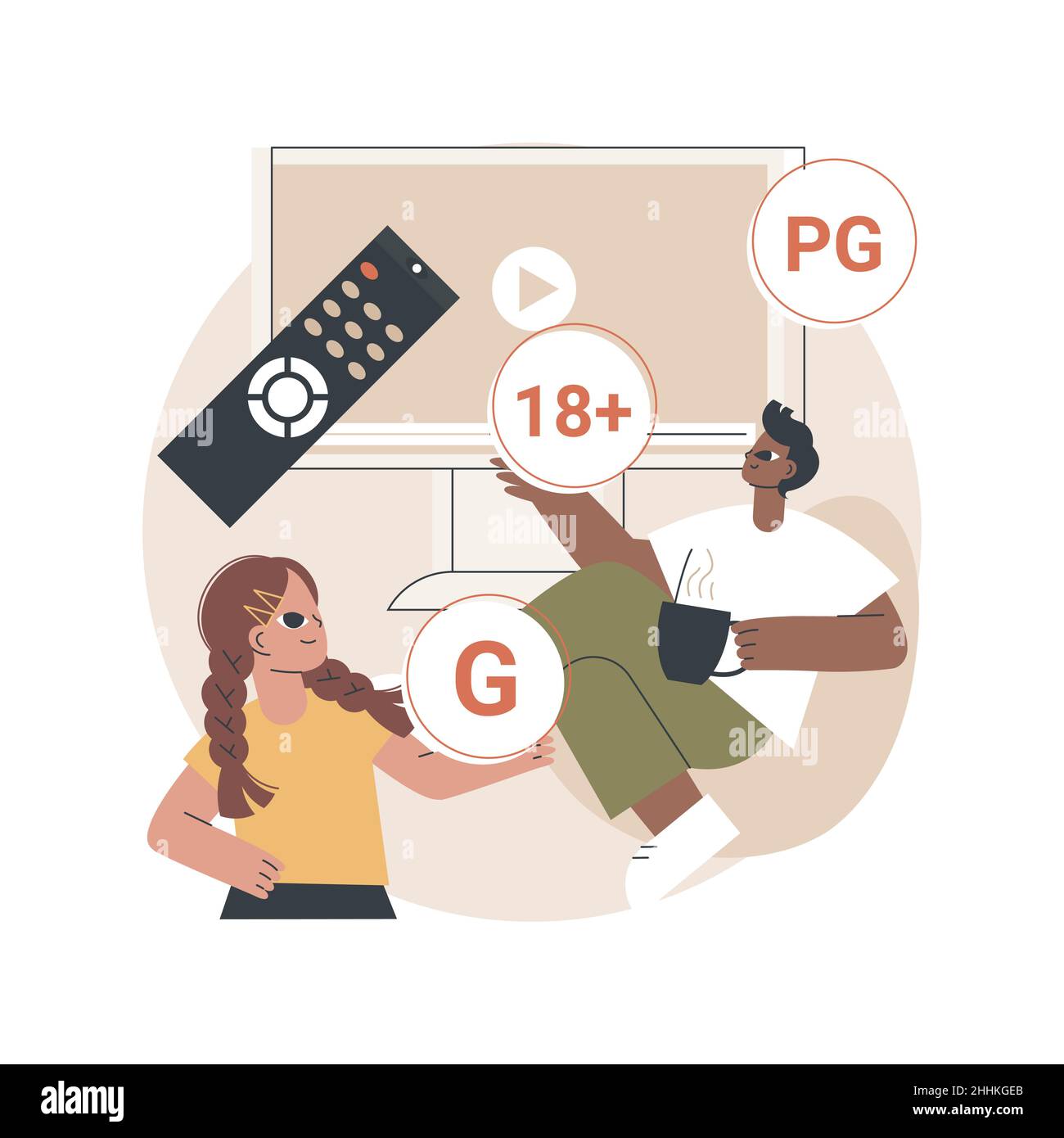 Content rating abstract concept vector illustration. Media and tv ...