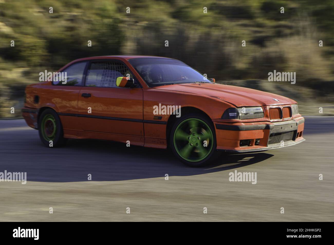 Modified and tuned BMW E34 for drifting on the track Stock Photo - Alamy