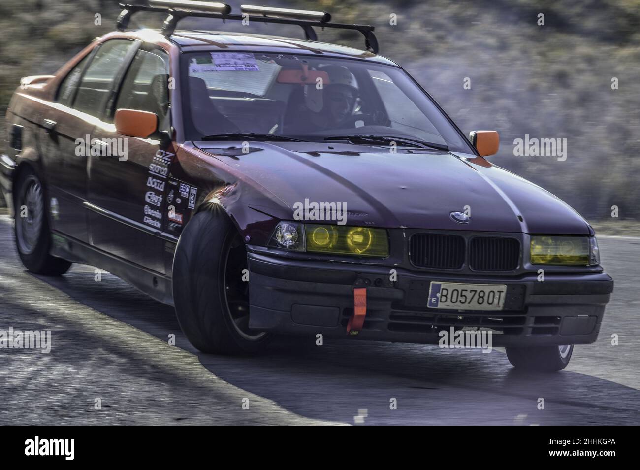Modified and tuned BMW E34 for drifting on the track Stock Photo - Alamy