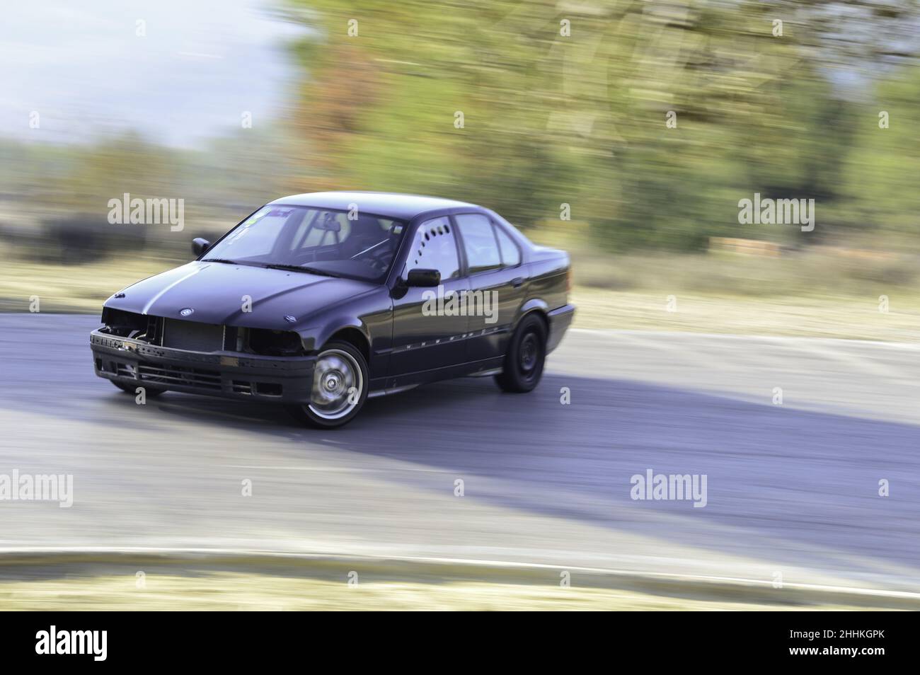 Modified and tuned BMW E34 for drifting on the track Stock Photo - Alamy